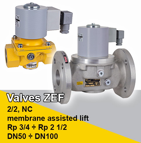 ZEF type valves – Zawory, elektrozawory, zawory elektromagnetyczne ...